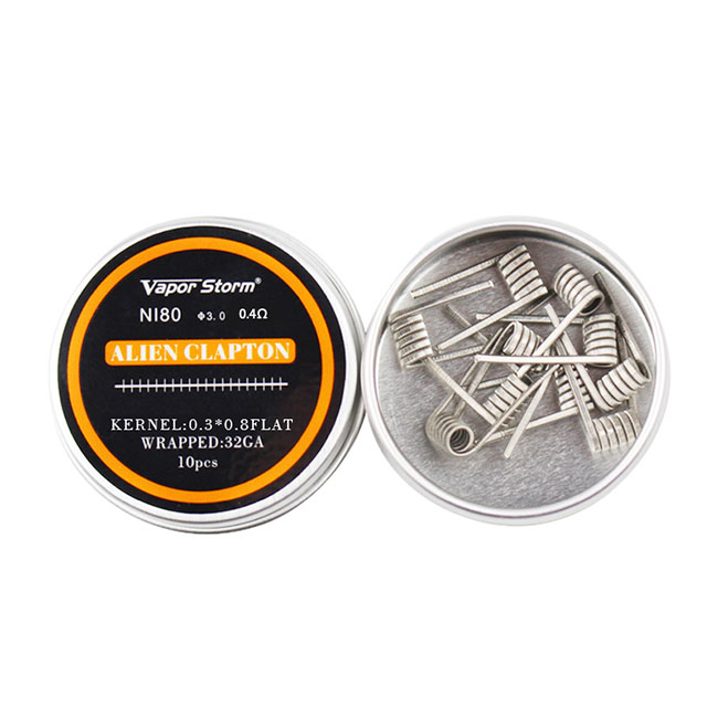 Buy Vapor Storm Pre-Made Coil NI80 Alien Clapton Coils (32GA) 0.4ohm /10pcs