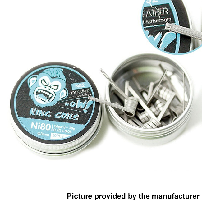 Buy Authentic Coil Father King Coils NI80 26GA x 3 + 38GA (3mm/5 Wraps ...