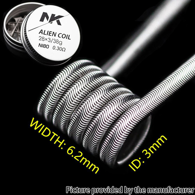 Buy NK NI80 Hand made Alien Prebulit Coil Wire 28*3/38GA 0.3ohm 8pcs