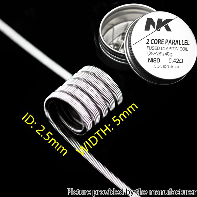 Buy NK NI80 MTL 2 Core Fused Clapton Prebulit Coil Wire (28+28)/40GA 0 ...