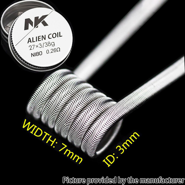 Buy NK NI80 Hand made Alien Prebulit Coil Wire 27*3/38GA 0.26ohm 8pcs