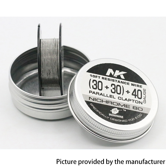 Buy NK NI80 MTL Fused Clapton Semi-Finished Restiance Wire (30+30)+40GA ...
