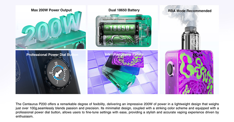 Buy Authentic Lost Vape Centaurus P200 Dual 18650 Box Mod